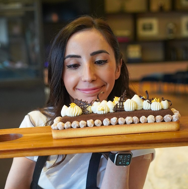 Hazelnut Banana Coffee & Chocolate Tarte by Abby Dahan
