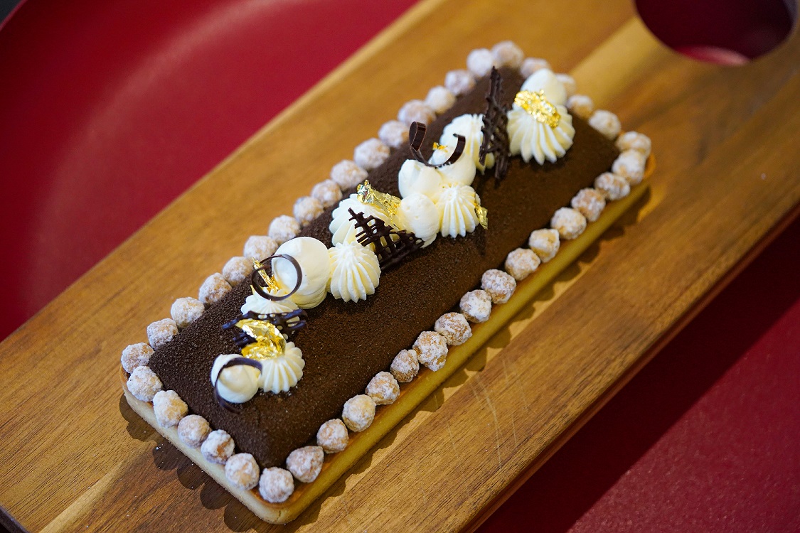 Hazelnut Banana Coffee & Chocolate Tarte by Abby Dahan