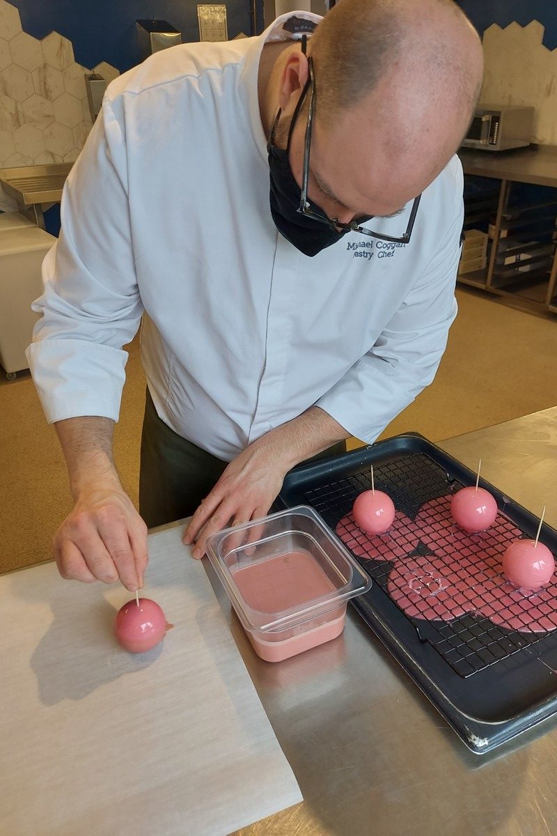 Rhubarb and Custard Sphere by Michael Coggan