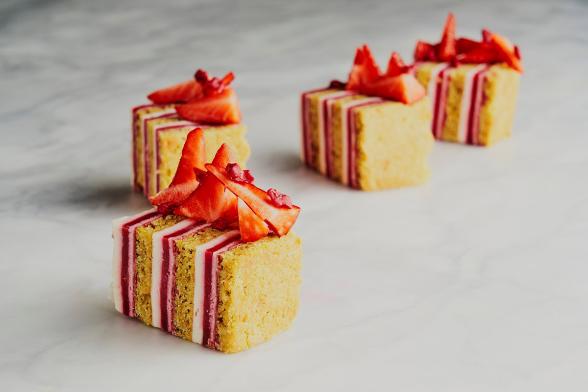 Yuzu and Pistachio Sponge with Red Fruit by Chef Guillermo Corral ...